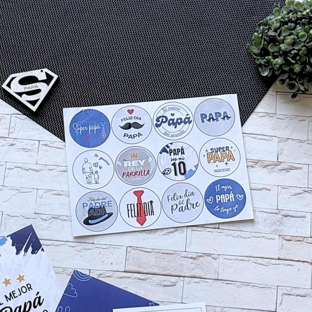 Plancha de Stickers - Dia del Padre - Hola Deco